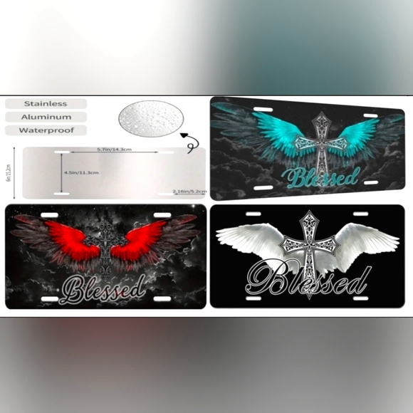 Other | Blessed Angel Wings License Plate Covers | Poshmark